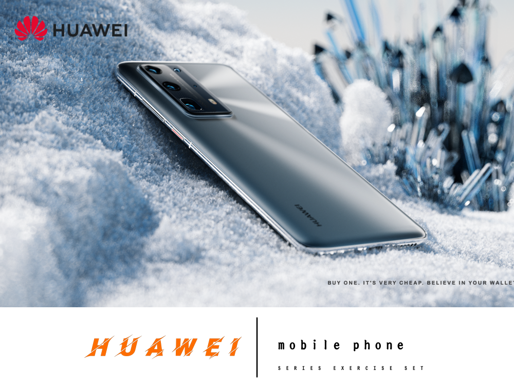 c4d 华为手机 p40 pro 系列案例出图_吉瑞弗-站酷ZCOOL