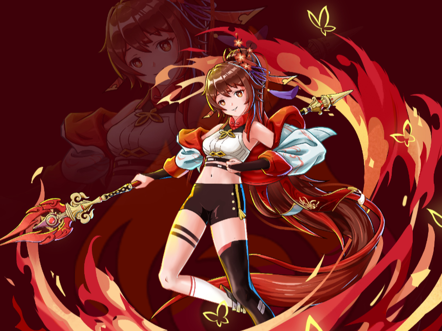 关于胡桃的二创_吃瓜的剑豪兄-站酷ZCOOL