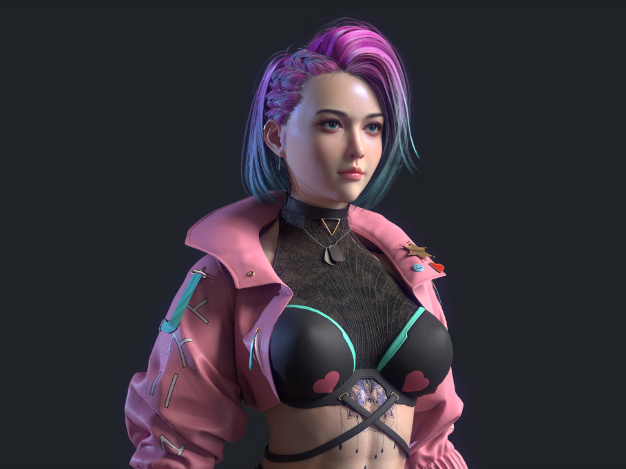 CG角色·赛博朋克小姐姐_8D森塞-站酷ZCOOL