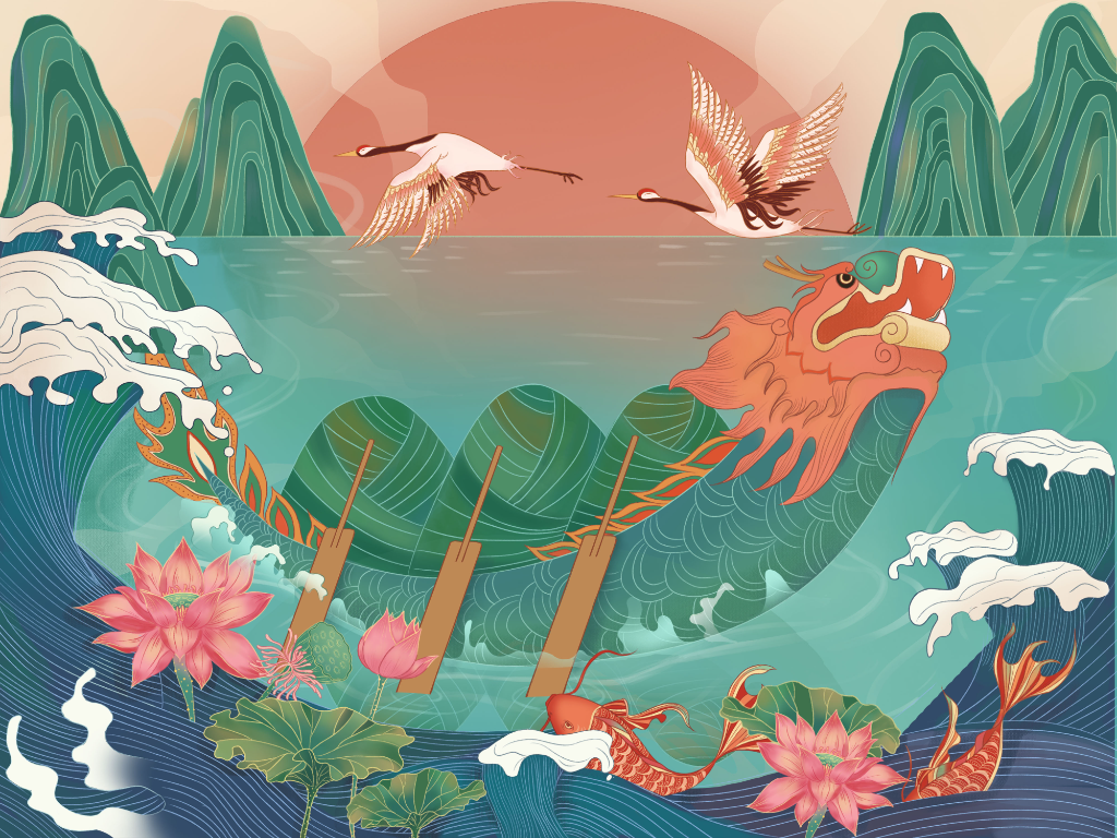 国潮端午插画练习_插画师Renee-站酷ZCOOL