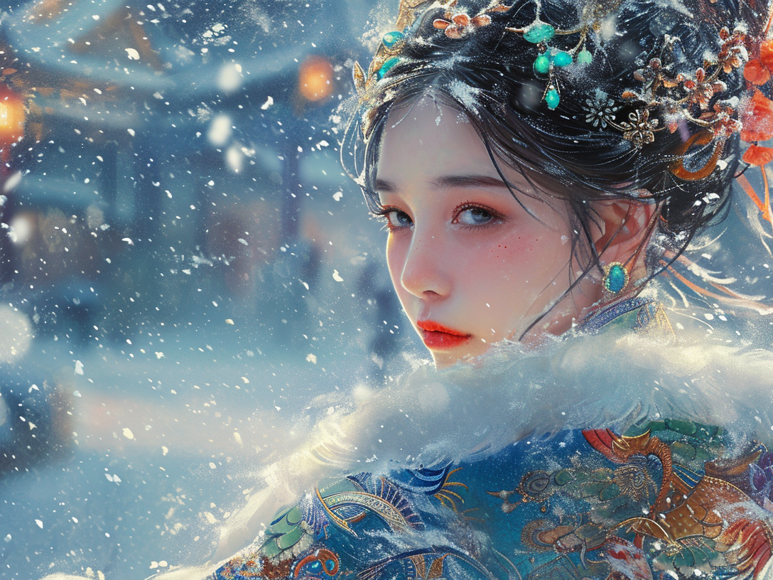 北国江城，冰雪美人_葱葱哥-站酷ZCOOL