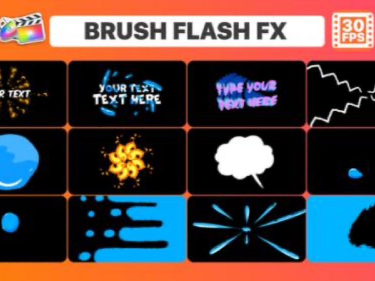 FCPX插件Brush Flash FX Mac手绘动画元素动态模版_mac1988-站酷ZCOOL