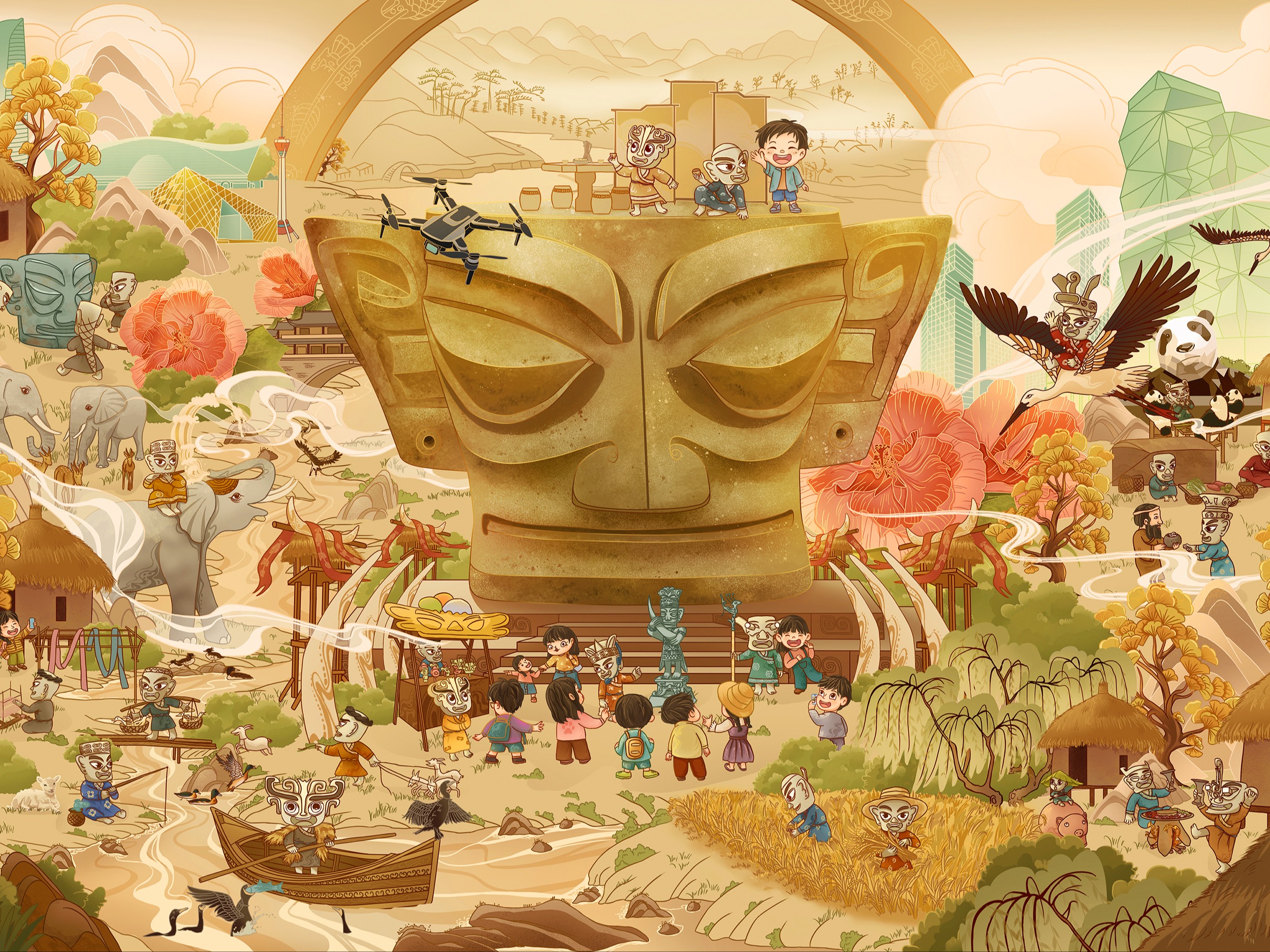 古物焕新·三星堆世外桃源_瑰夏GX-站酷ZCOOL