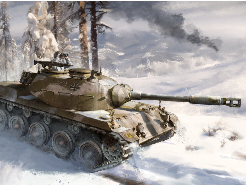 德国RU-251侦查坦克模型包装盒封面绘画_Daniel大牛1987-站酷ZCOOL