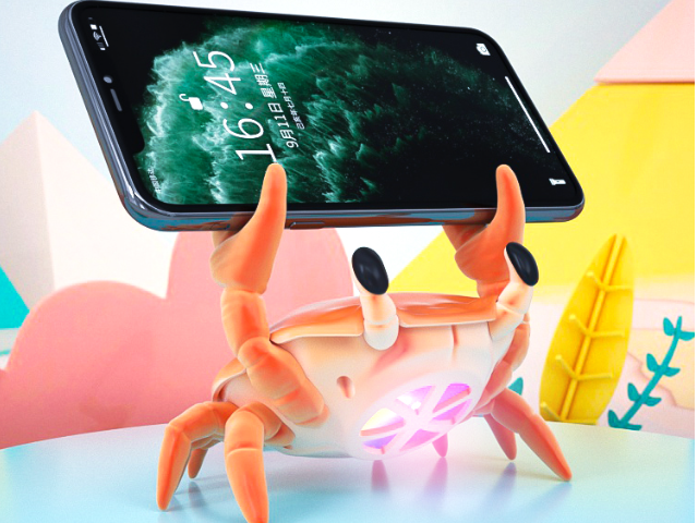 螃蟹蓝牙音响手机支架_艾伦_Allen-站酷ZCOOL