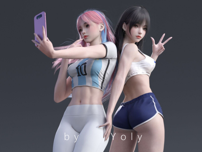 Yoly 莜莉 #107 足球宝贝 阿根廷 VS 法国_yoly莜莉-站酷ZCOOL