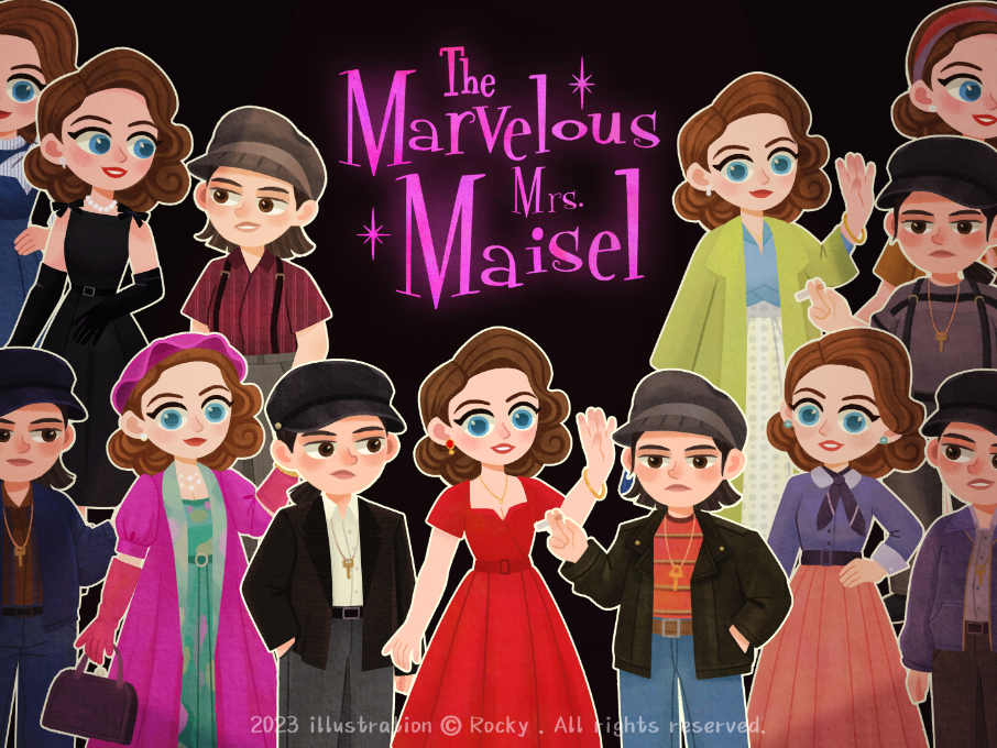 麦瑟尔夫人插画贴纸_插画师Rocky-站酷ZCOOL