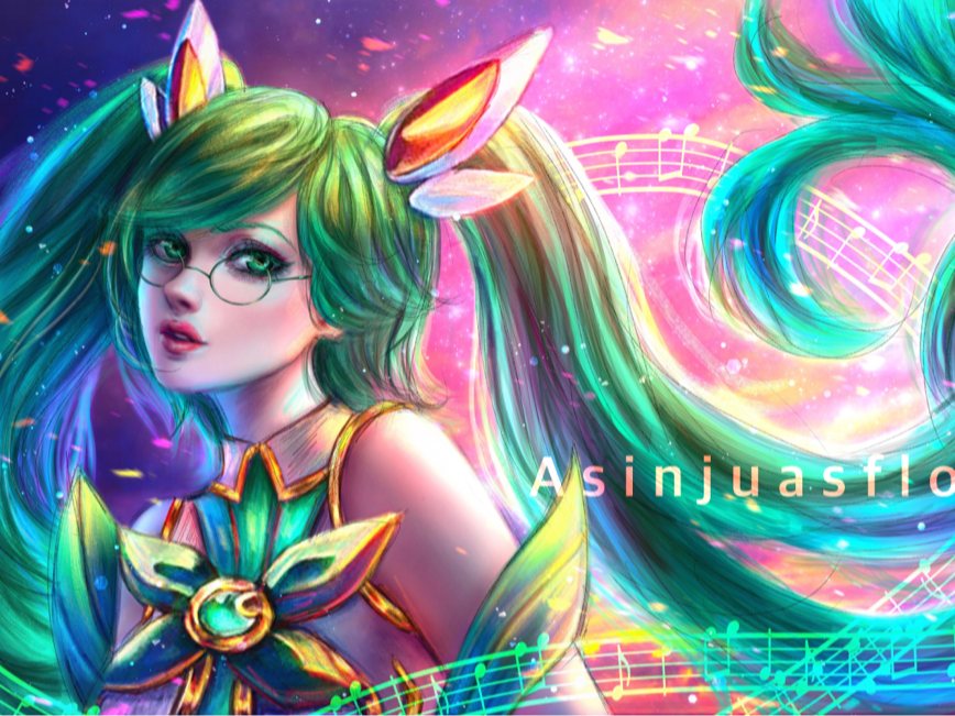 星之守护者娑娜-sona（英雄联盟）_Asinjuasfloraart-站酷ZCOOL