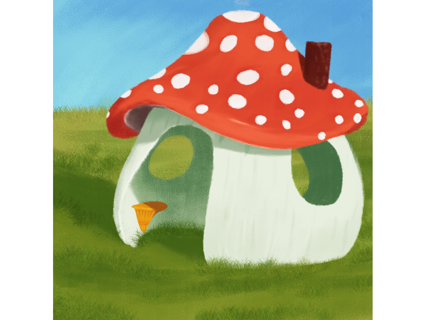 打卡第一天丨小小蘑菇屋_Mona_杉菜豆花-站酷ZCOOL