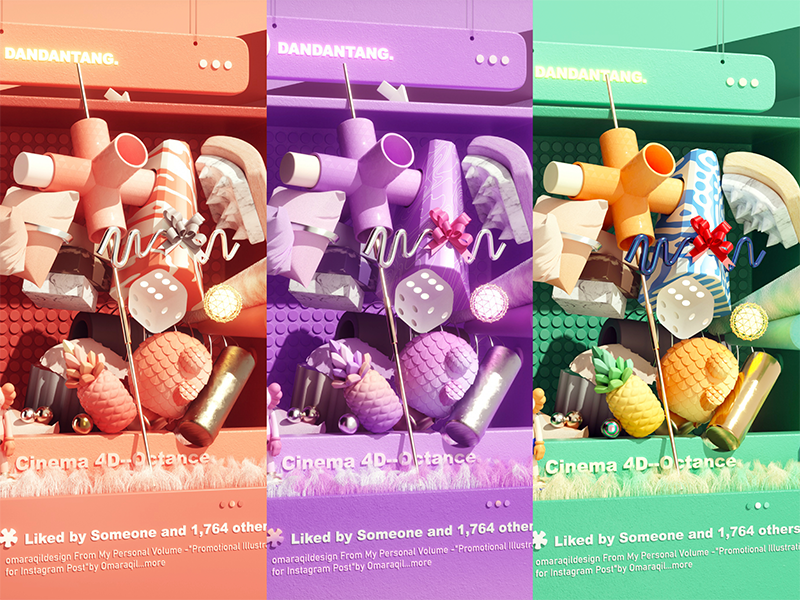 UI界面C4D小场景-新风格尝试_番茄蛋蛋糖-站酷ZCOOL