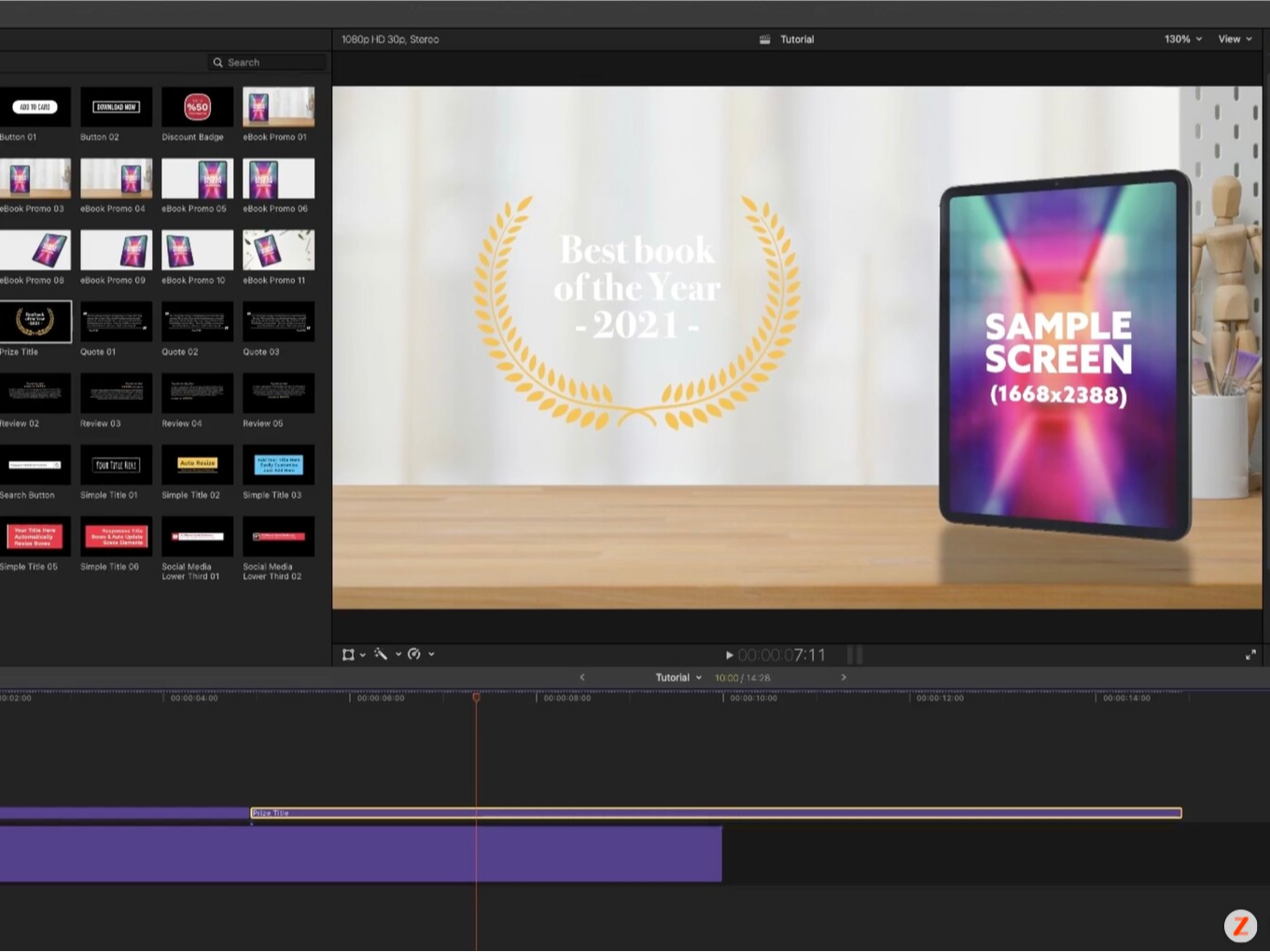 fcpx插件：Ebook Promo Toolkit(漂亮的多种效果字体转场插件)_醉舞千年杯莫停-站酷ZCOOL