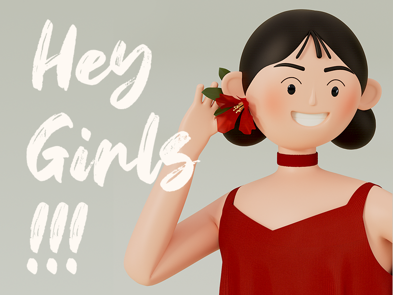 Hey Girls-C4D人物形象视觉_元好-站酷ZCOOL