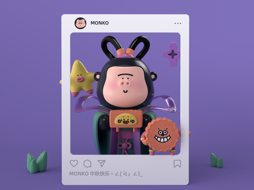 中秋快乐！ ——MONKO _大饺扎-站酷ZCOOL