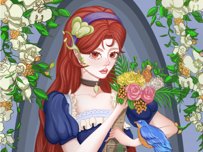 买花姐姐_阿生le-站酷ZCOOL