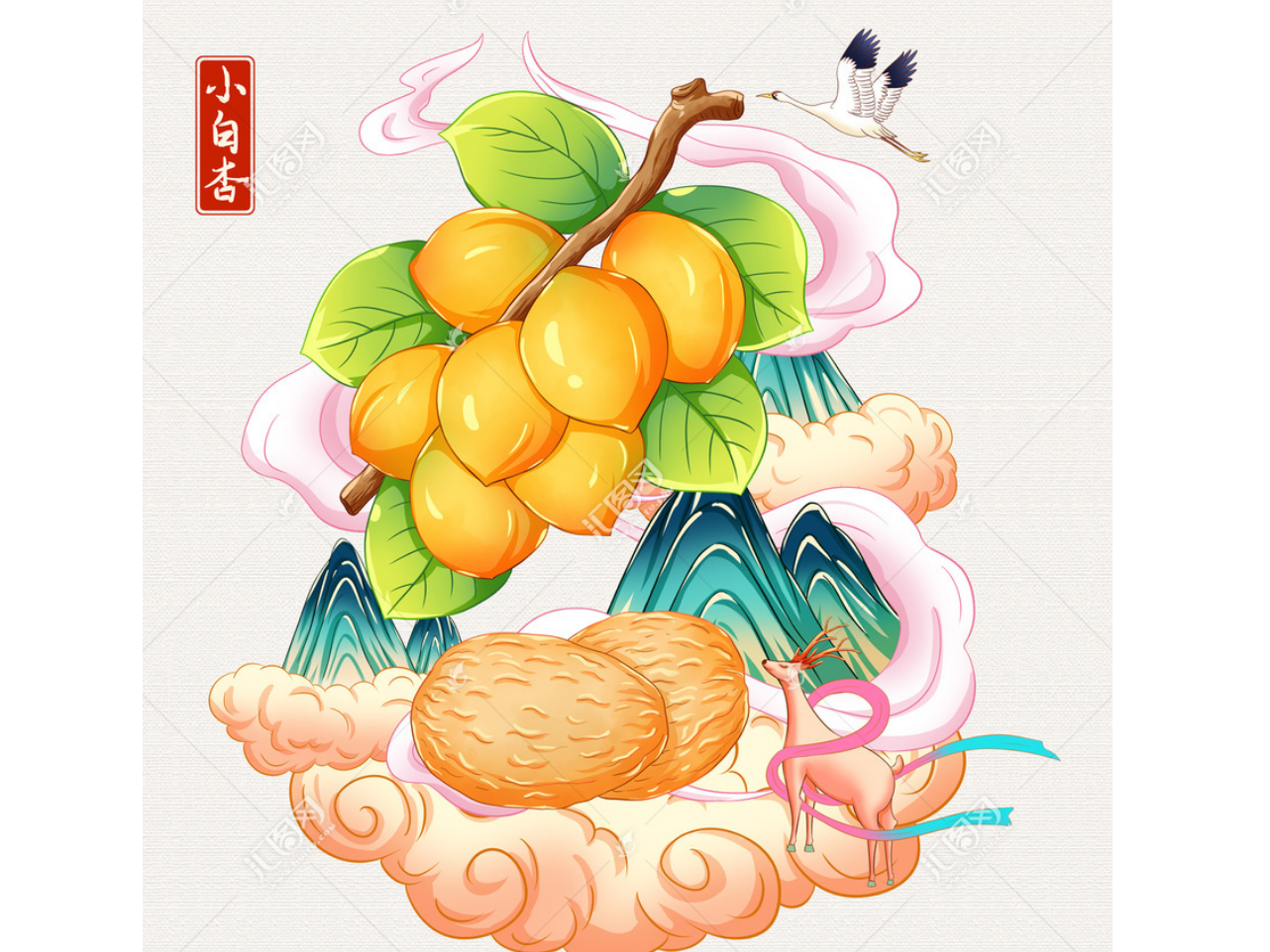 小白杏插画手绘_kwtzhb-站酷ZCOOL