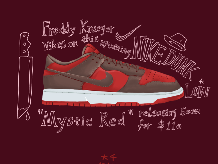 插画-发售信息 Dunk low "Mystic Red"_跌入大千-站酷ZCOOL