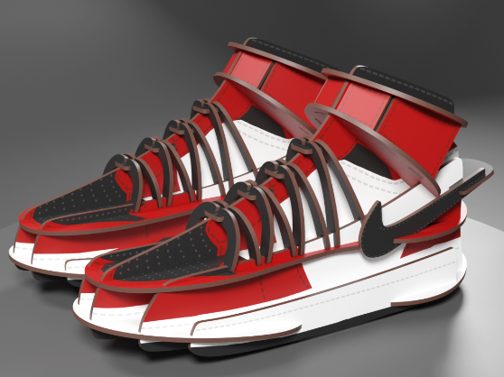 耐克鞋AJ立体拼图拼插模型设计_桃源悦也-站酷ZCOOL