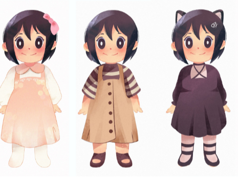 给女儿画的一组人设图_早早睡了R-站酷ZCOOL