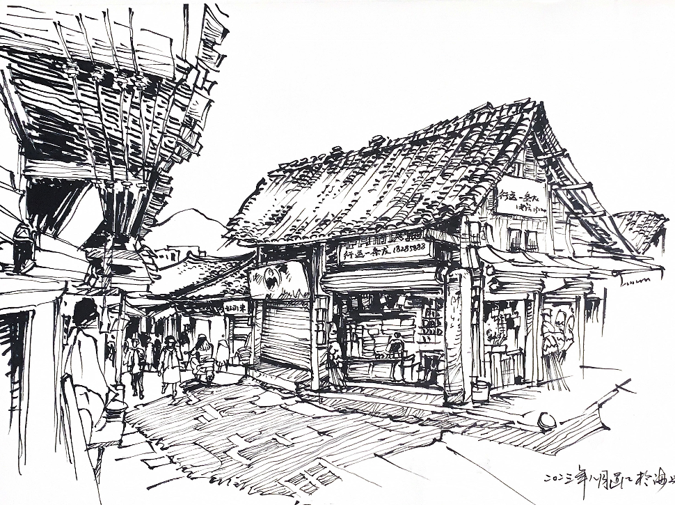 建筑风景速写_David老张-站酷ZCOOL