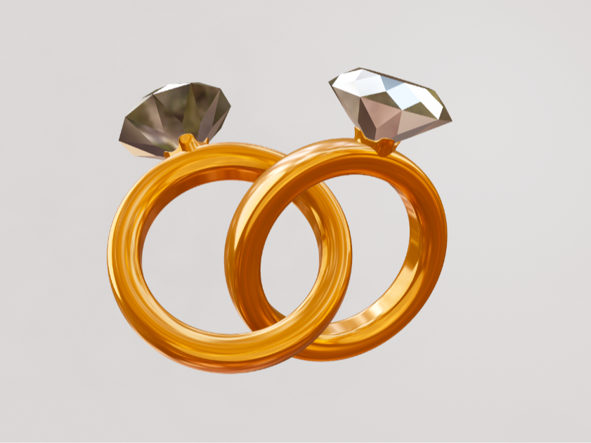 临摹22 红色爱情3D小物件 对戒_苹安喜乐-站酷ZCOOL