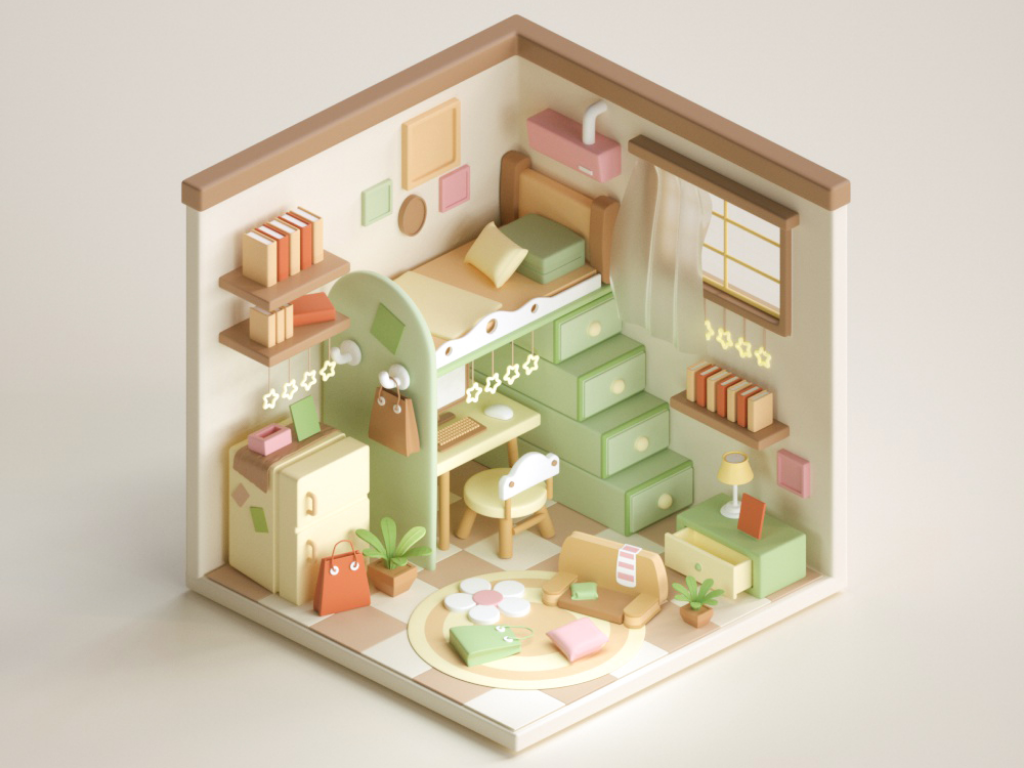 C4D小房间体验卡2.0_你的甜-站酷ZCOOL