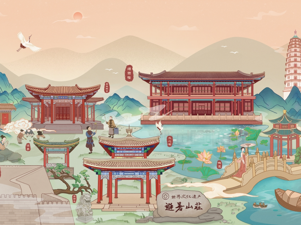 紫塞明珠视觉插画设计_希尔a-站酷ZCOOL