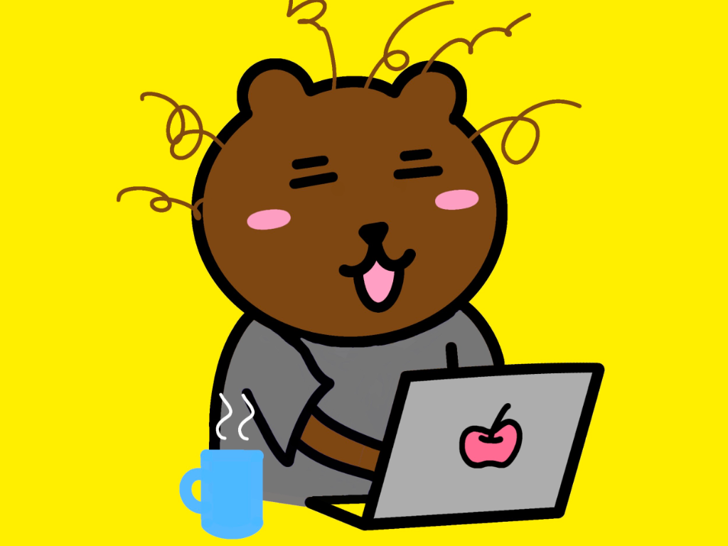 原创插画 可爱上班族小熊居家办公_Mila插画-站酷ZCOOL