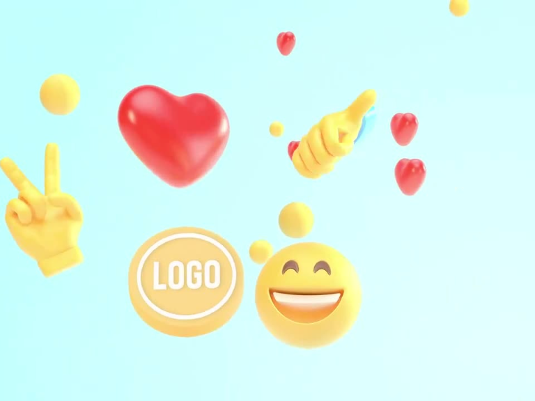 PR模板 | 3D彩色表情LOGO标志展示品牌_猿文件网官方账号-站酷ZCOOL