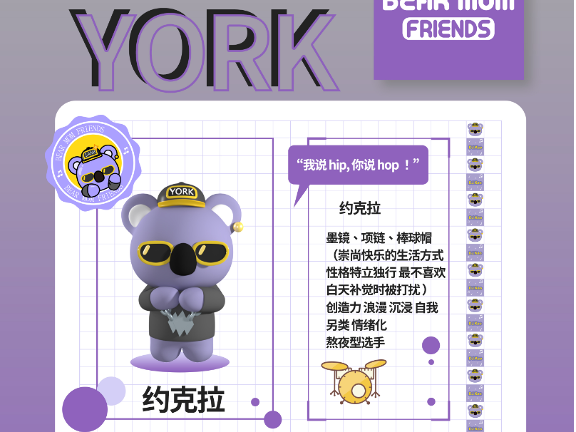 OB-东方蓝 | 熊妈系列 约克拉 IP形象设计案例展示_东方蓝文化-站酷ZCOOL