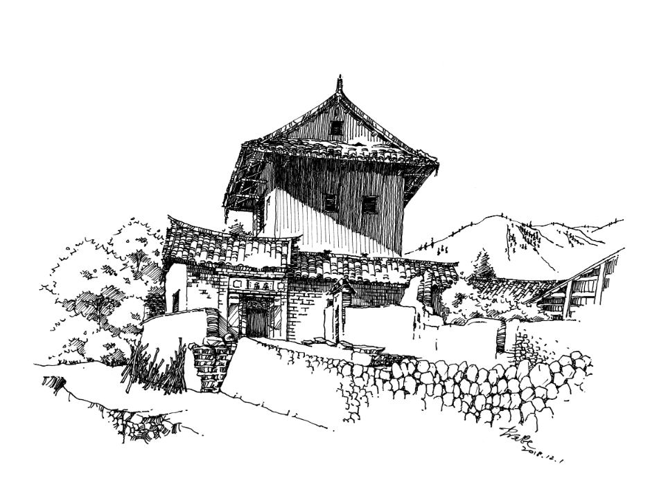 手绘表现建筑速写_锟木木-站酷ZCOOL