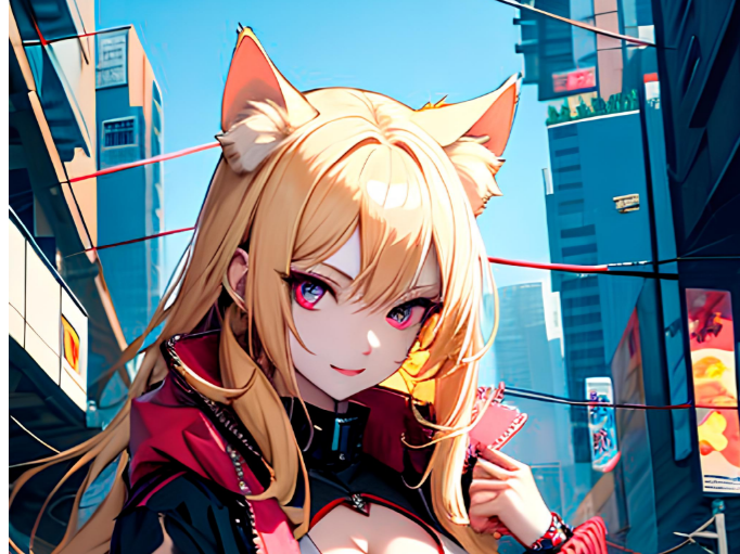 Catgirls in a cyberpunk, what could be better?_早晨的-站酷ZCOOL