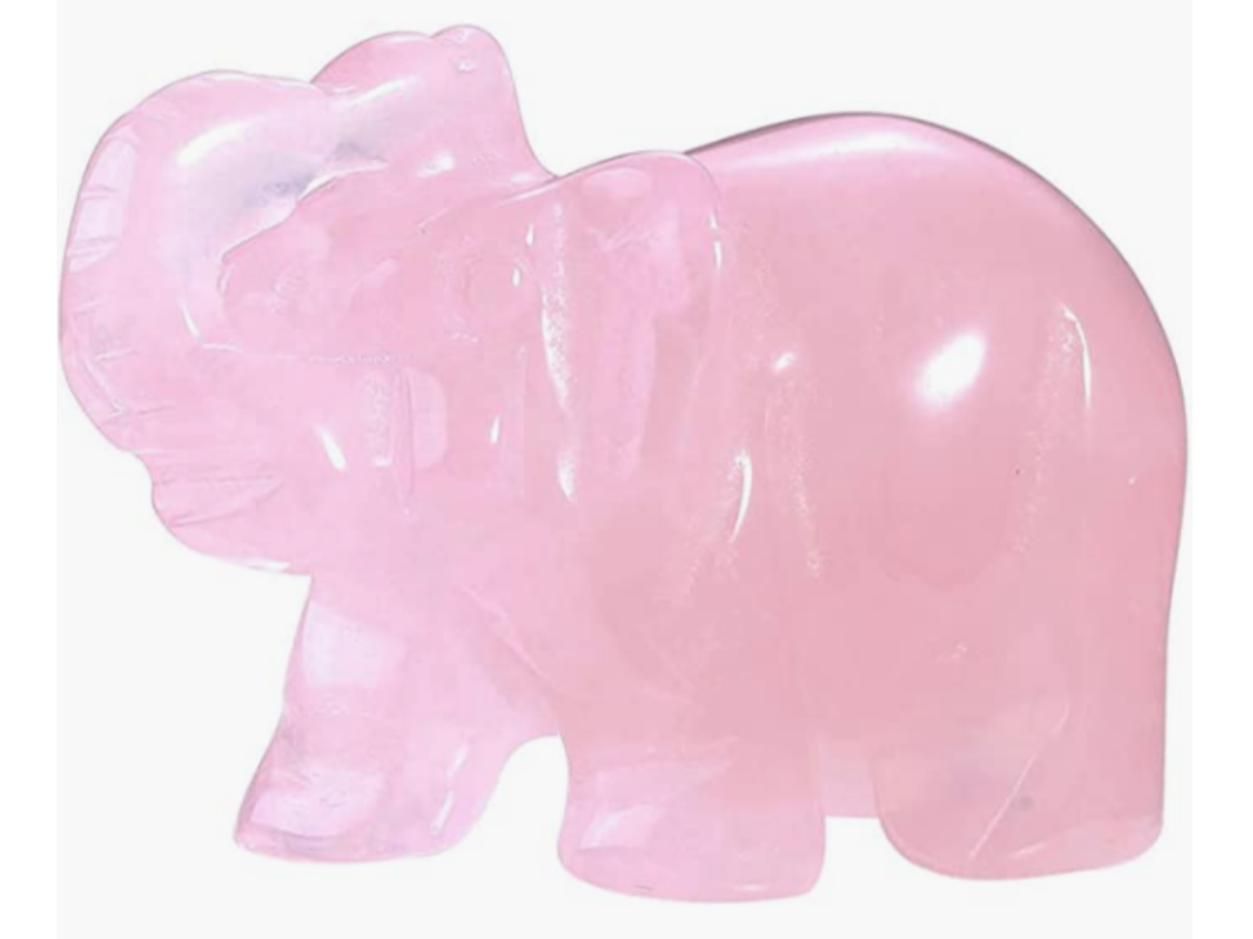 玫瑰石英水晶大象装饰品_Linzhihe-站酷ZCOOL