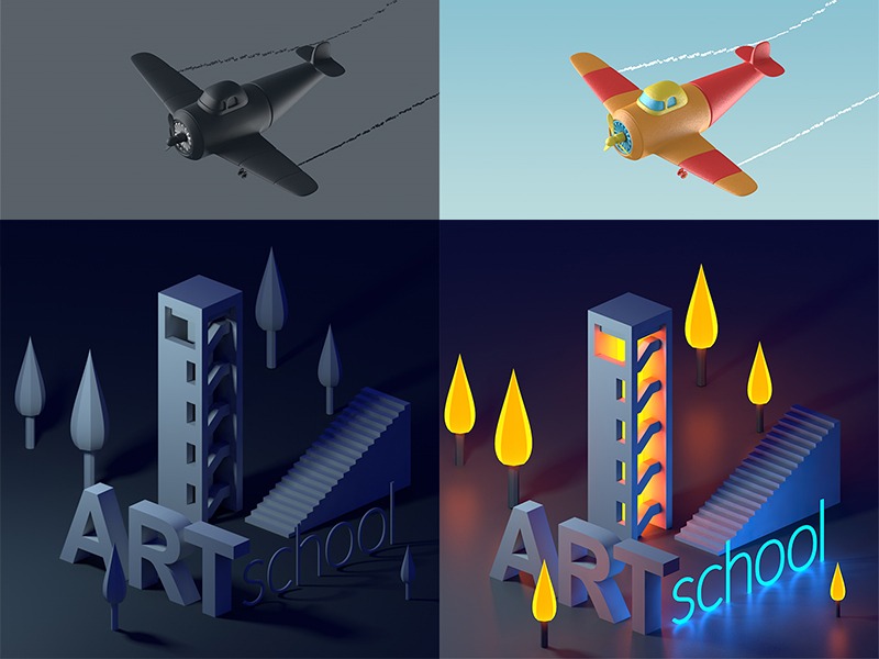 C4D作业_奔走的小团子-站酷ZCOOL