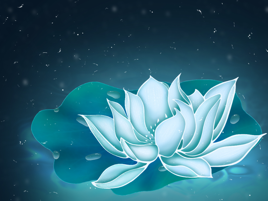 一朵睡莲在月光下静静开合_stacy丶yan-站酷ZCOOL