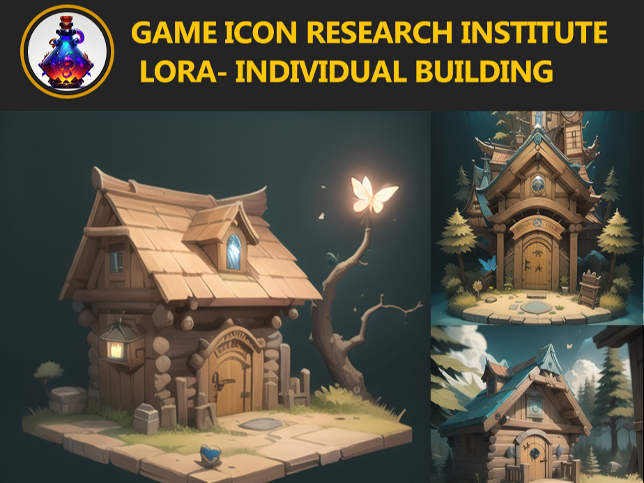 Q版建筑的模型GameIconResearch_Forest_Lora_游戏AI研究所-站酷ZCOOL