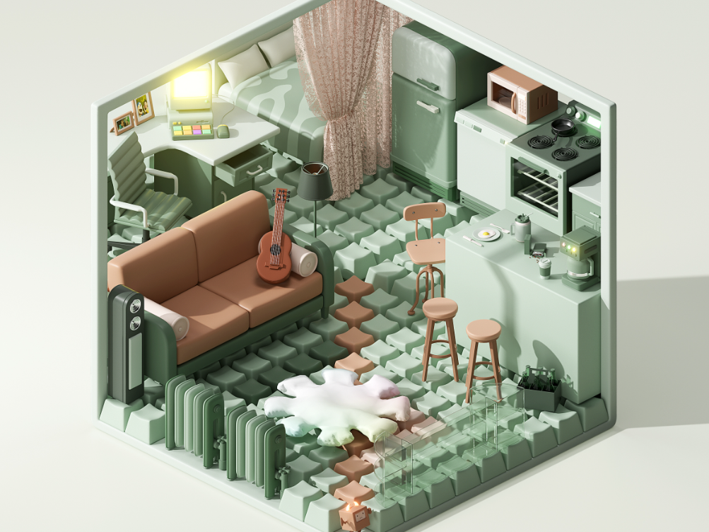 C4D练习 | 创意小房间_遥遥777-站酷ZCOOL