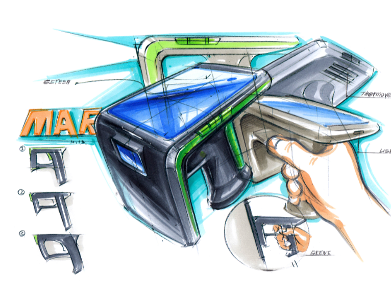 手持PDA扫描仪的工业设计手绘讲解视频 马赛Mars_马赛Mars-站酷ZCOOL