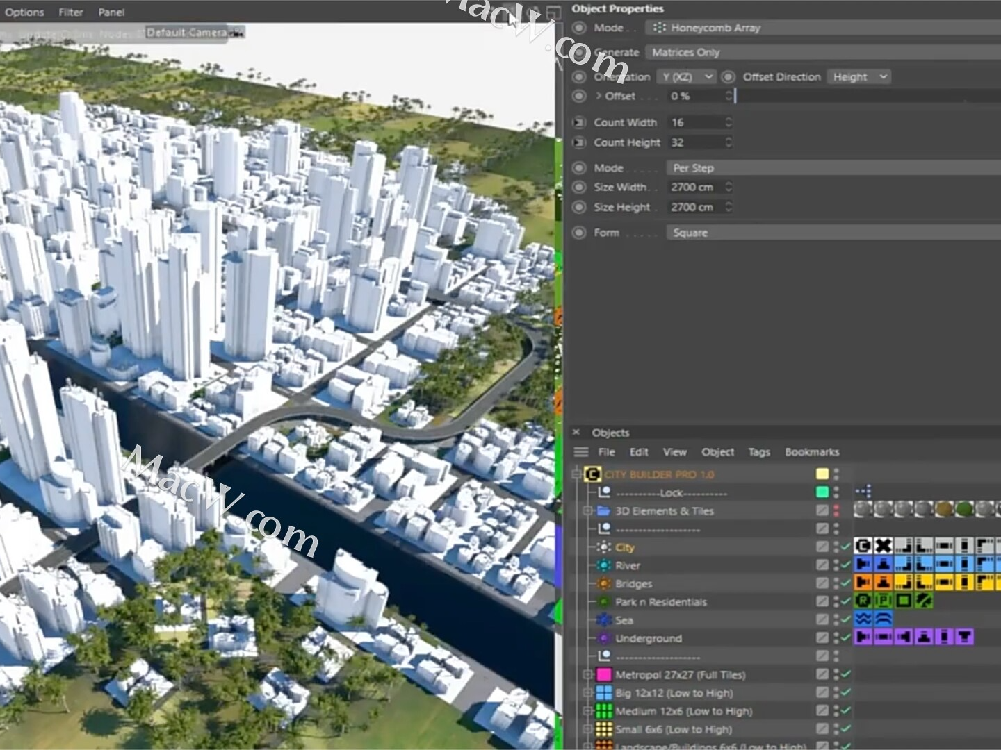 C4D插件：自适应生成三维城市建筑预设CityBuilder Pro_Mac小素材-站酷ZCOOL