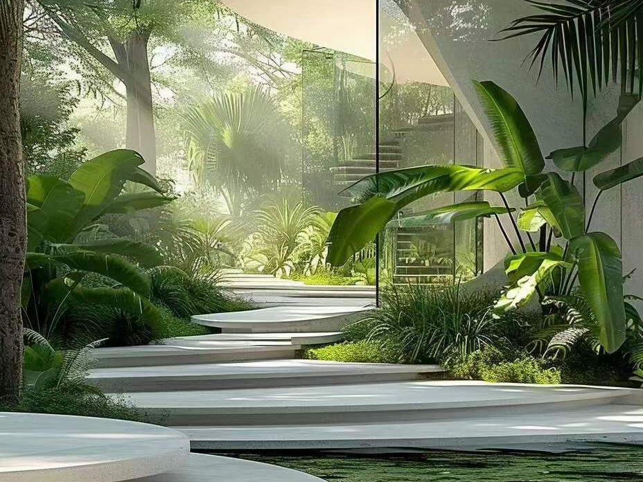 雨林风格水景庭院_WuYue吴玥-站酷ZCOOL