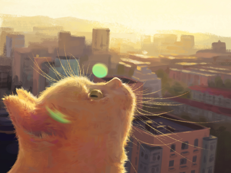 质感插画打卡挑战 Day11-晨曦_木香子Ivana-站酷ZCOOL