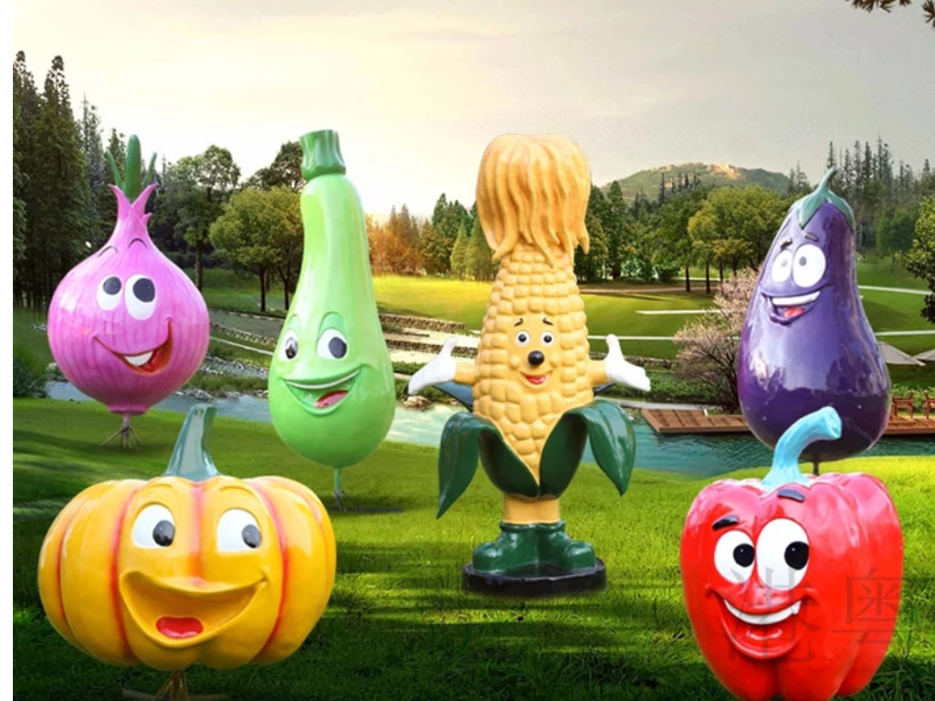 卡通水果蔬菜玻璃钢雕塑摆件_惠州雕塑-站酷ZCOOL