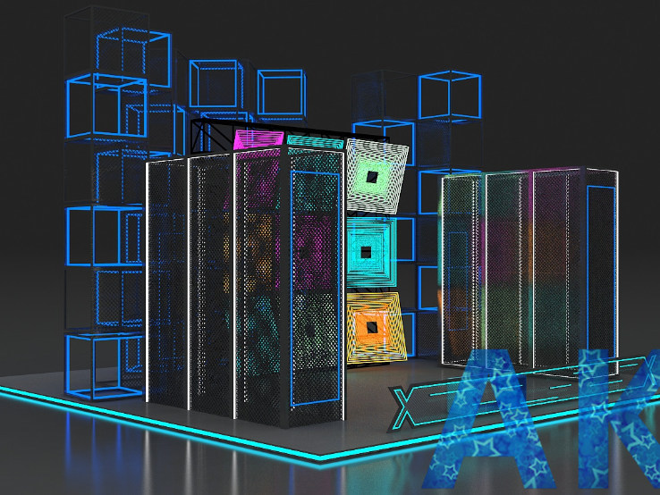 夜间打卡点3D设计效果图_AK212-站酷ZCOOL