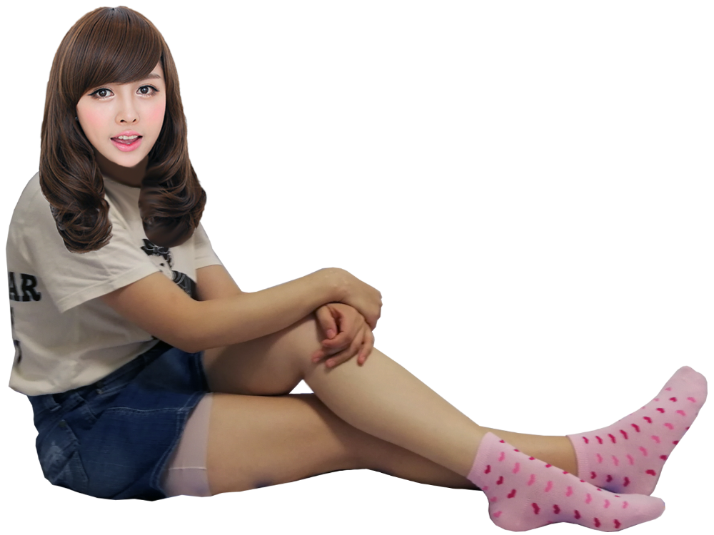杏子姐姐穿粉色带爱心图案袜子挺漂亮24P（透明背景）_lipeiqi001-站酷ZCOOL