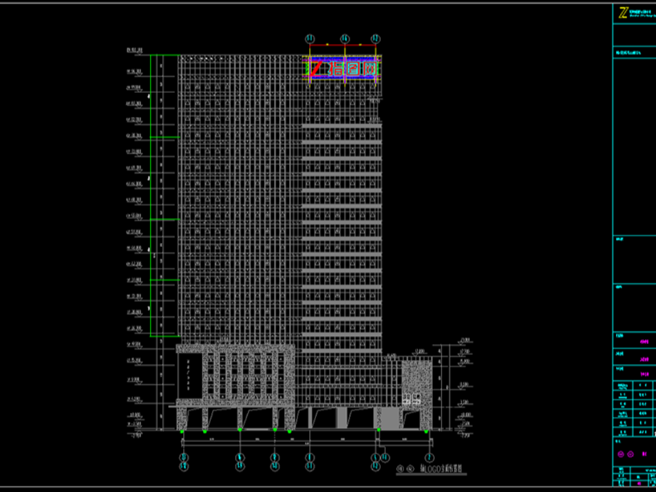 吊装悬架式幕墙发光字钢结构深化施工图CAD格式_wjdb111-站酷ZCOOL