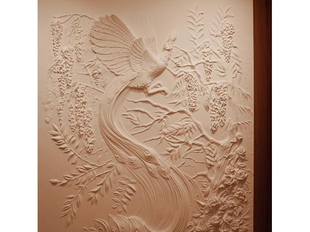 3D立体浮雕壁画-浮雕孔雀_小鱼儿浮雕壁画-站酷ZCOOL