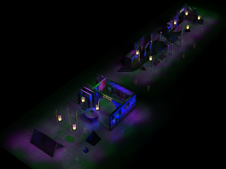 中式恐怖主题，街道主题设计3D效果图_3D设计师NG男-站酷ZCOOL