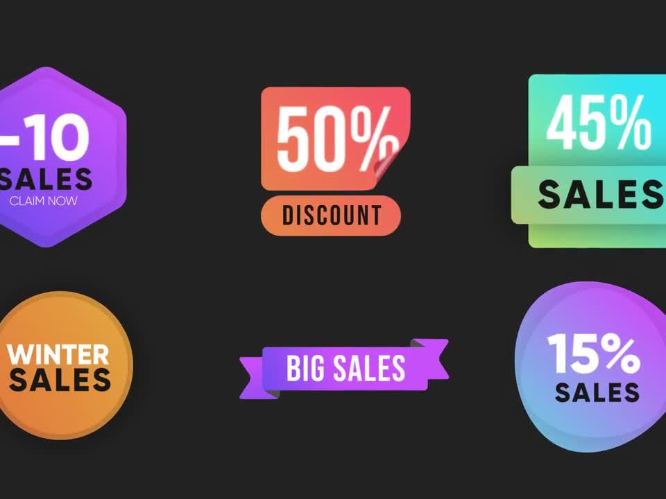 PR模板|简洁时尚流畅动画销售徽章标题介绍商业广告_猿文件网官方账号-站酷ZCOOL