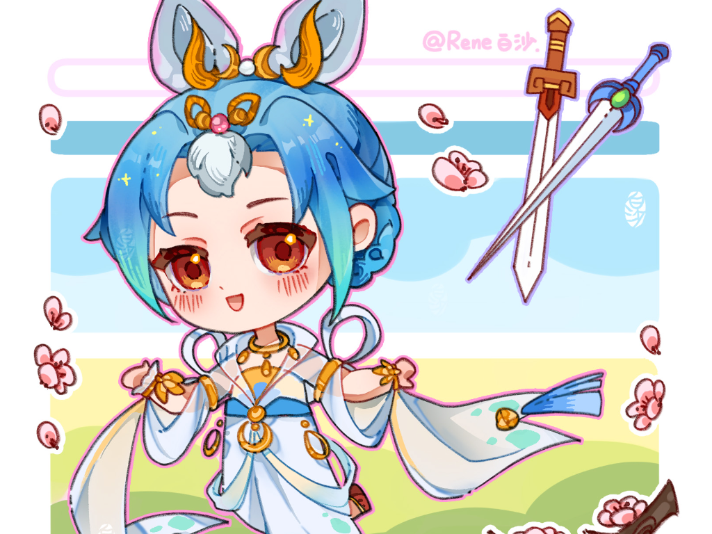 七剑合璧——我们像只香芋～【Q版同人插画】_Rene白沙-站酷ZCOOL