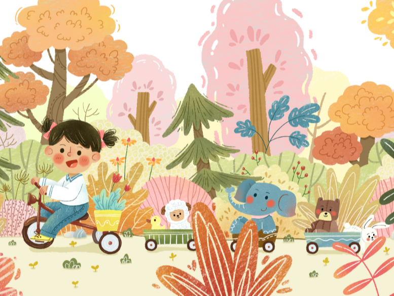 骑上我的小三轮_SL插画-站酷ZCOOL