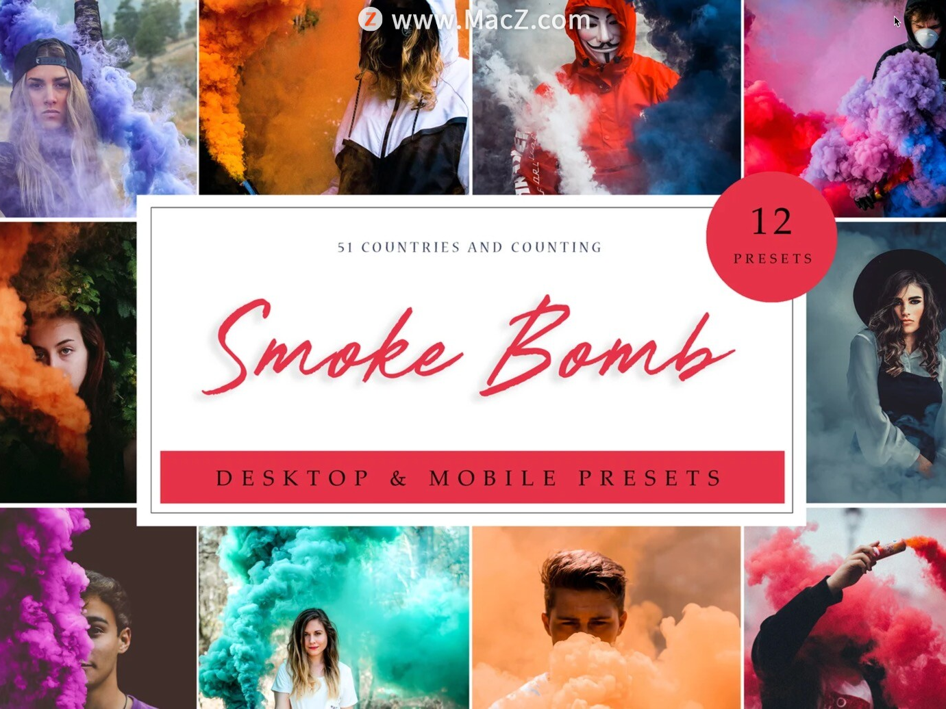 12个时尚彩色烟雾照片lr预设_醉舞千年杯莫停-站酷ZCOOL